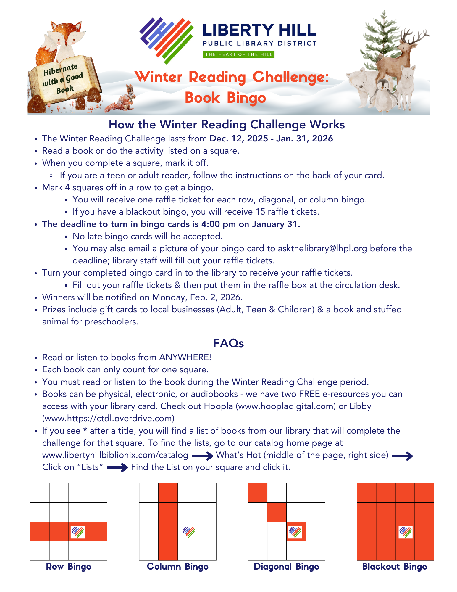 Winter Reading Challenge - Liberty Hill Public Library